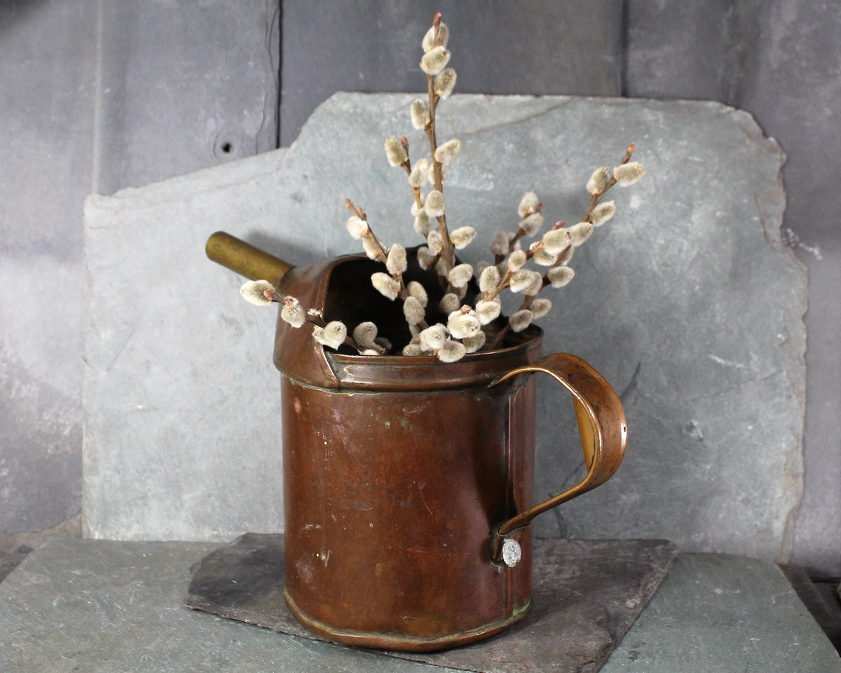 RARE Antique Copper Two Quart Jenney Oil Can | Vintage Metal 2 Liquid ...