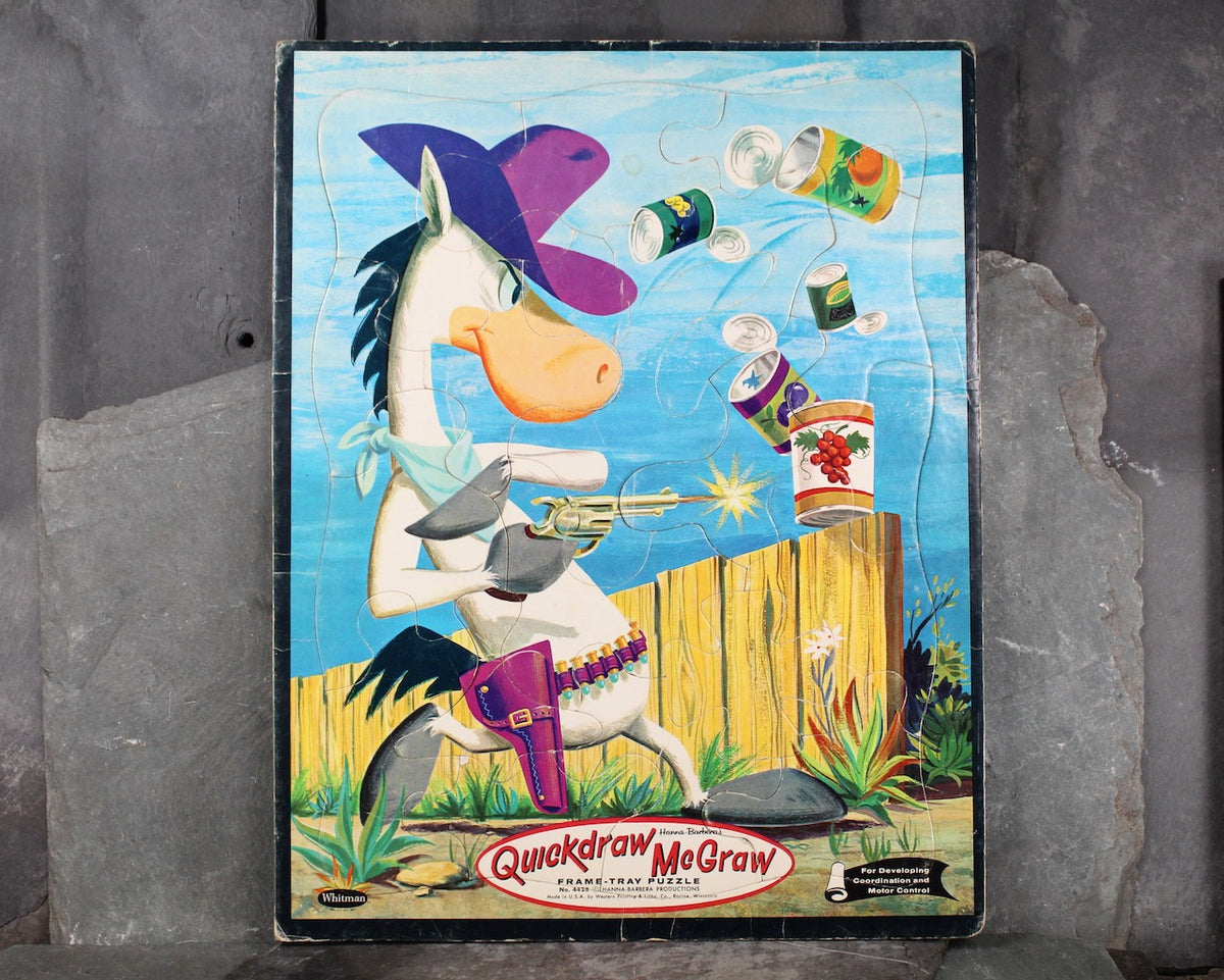 Set of 2 Vintage Frame-Tray Puzzles | Cardboard Interlocking Puzzles ...