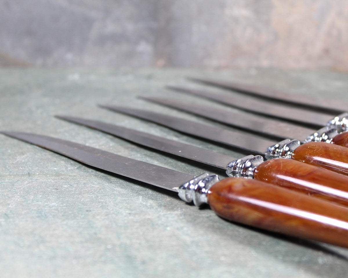 Set of 6 Regent Sheffield Steak Knives | Tortoise Shell Handle English ...